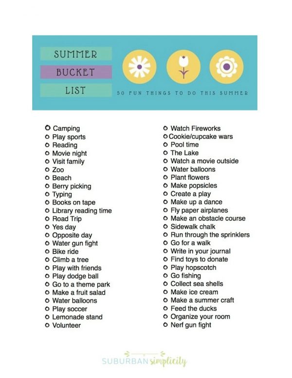 Summer Bucket List: 50 Fun Things to Do This Summer - Suburban Simplicity