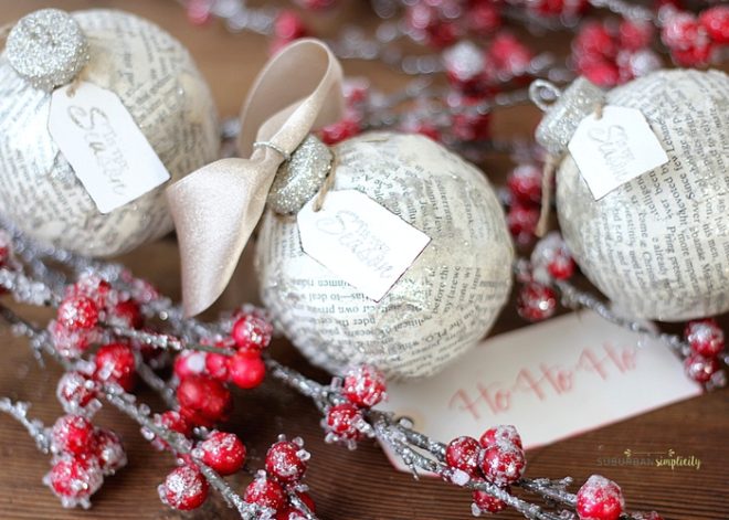 Beautiful DIY Book Page Ornament - Suburban Simplicity