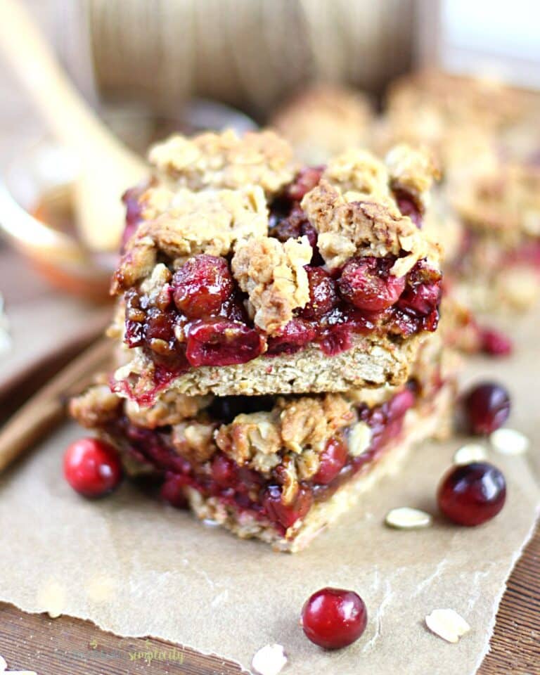 Easy Cranberry Oatmeal Bars (healthy) - Suburban Simplicity