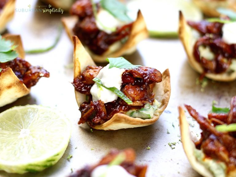 Chipotle Chicken Tostadas (Bite-Sized) - Suburban Simplicity