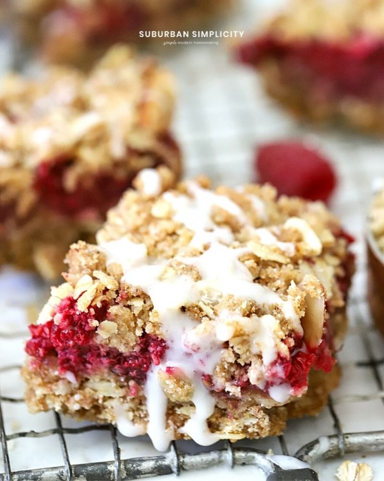 Easy Raspberry Oatmeal Bars Recipe - Suburban Simplicity