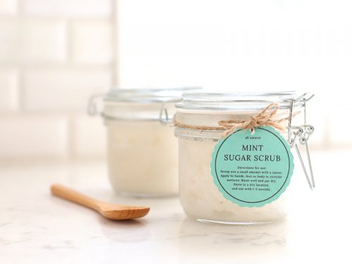 Peppermint Sugar Scrub with Free Printable Labels - Suburban Simplicity
