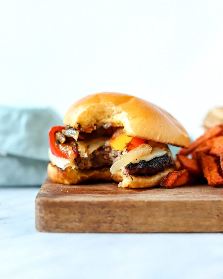 Philly Cheesesteak Burger - Suburban Simplicity