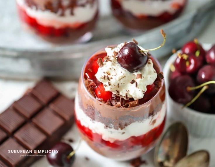Easy Chocolate Cherry Trifle - Suburban Simplicity