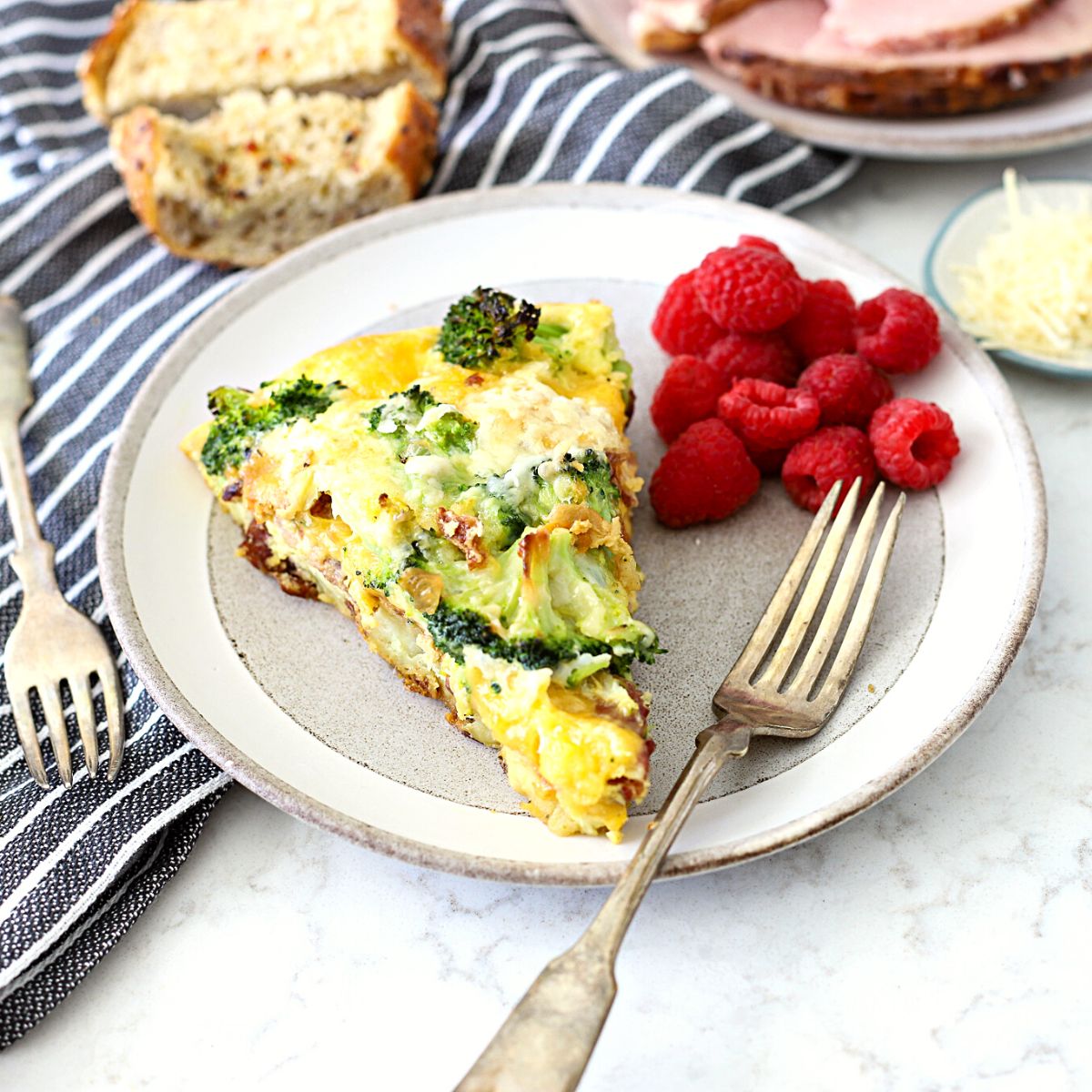 Savory Ham and Cheese Frittata Recipe - Suburban Simplicity