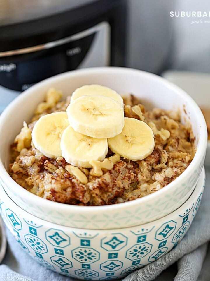 Apple Cinnamon Crockpot Oatmeal - Suburban Simplicity