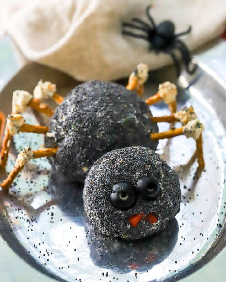 Spooky Spider Cheese Ball for Halloween - Suburban Simplicity