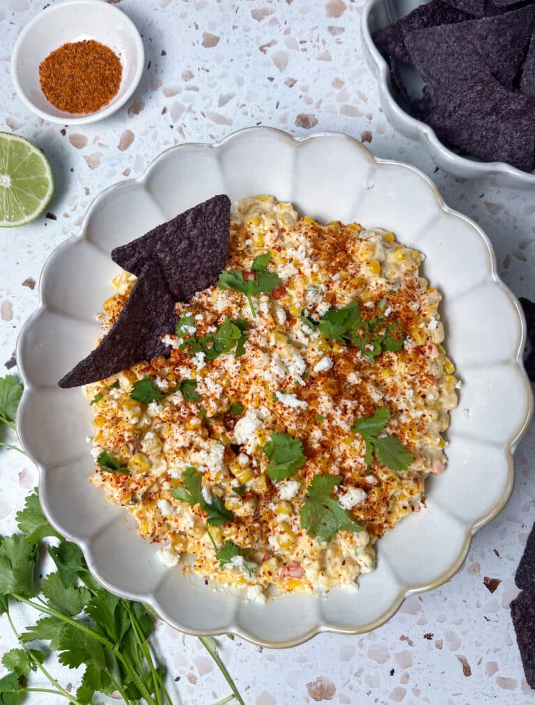 How To Make Roasted Elote Corn Dip (Video) - Suburban Simplicity